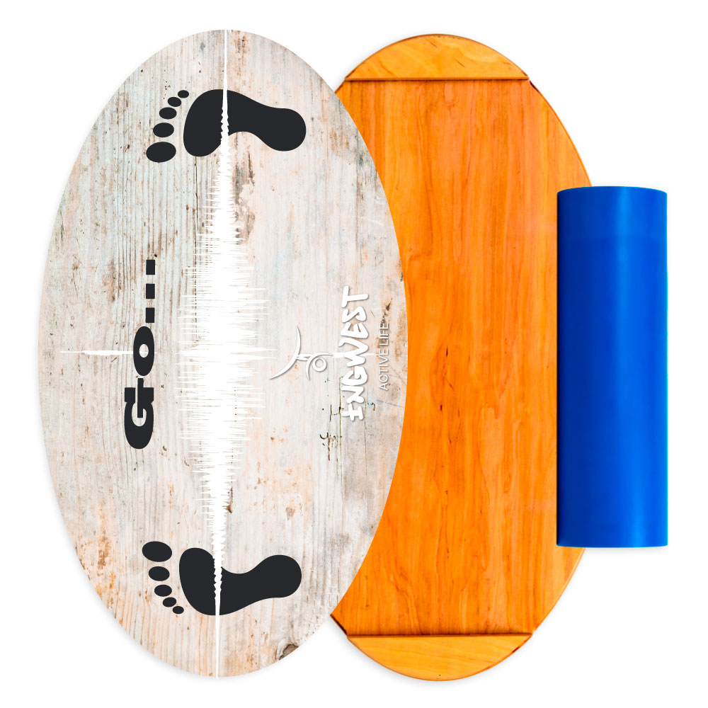 Wooden Balance Board Trainer with Roller. Go Design. 27.5 x 15.7 in ...